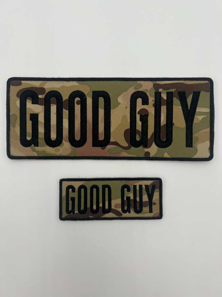 Pair of GOOD GUY Patches (Front 2x4” and Back 3” x 10”) Raised Embroid – Redemption Tactical