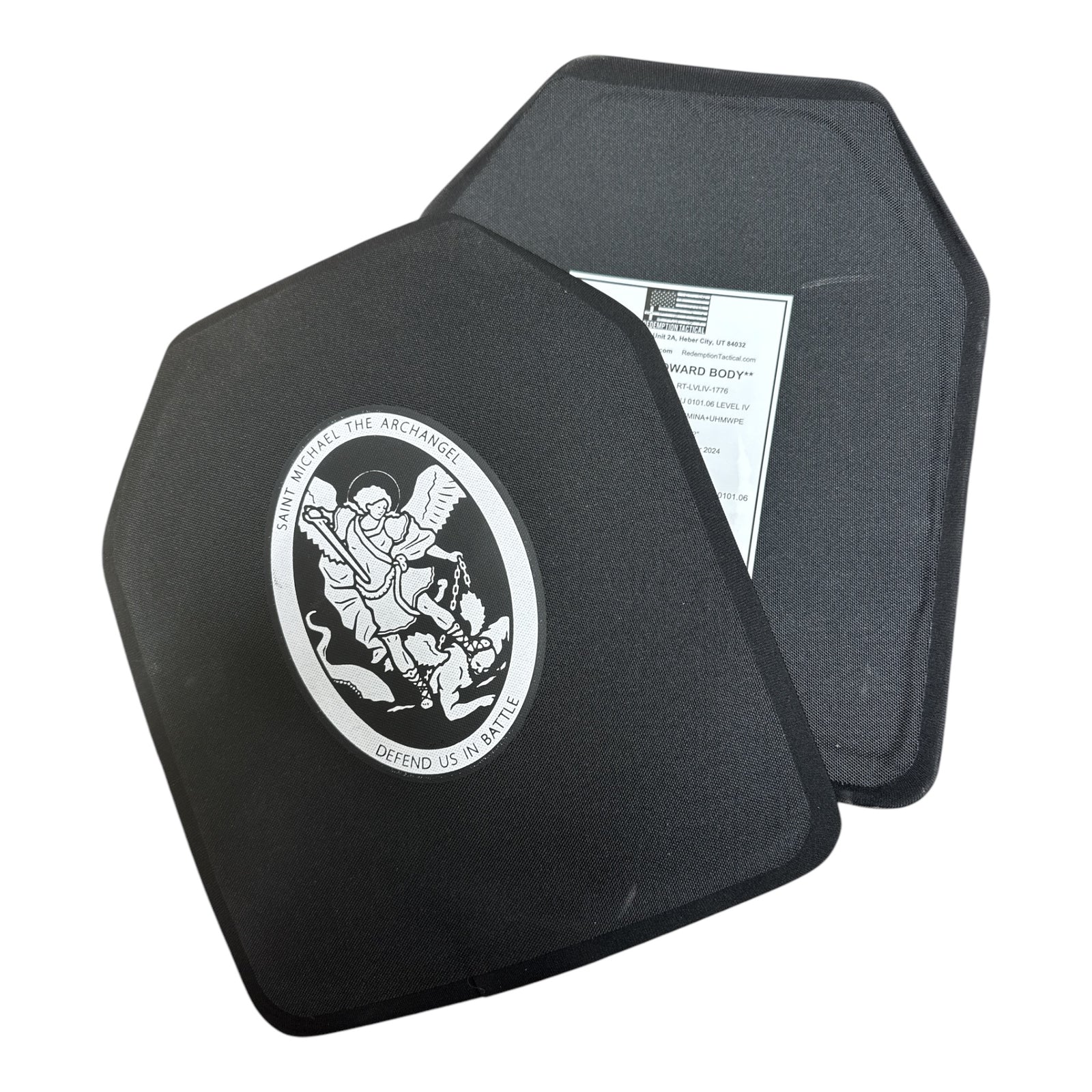 St Michael Archangel Plates Pair of 10x12 Level IV Ceramic PE Plates B ...