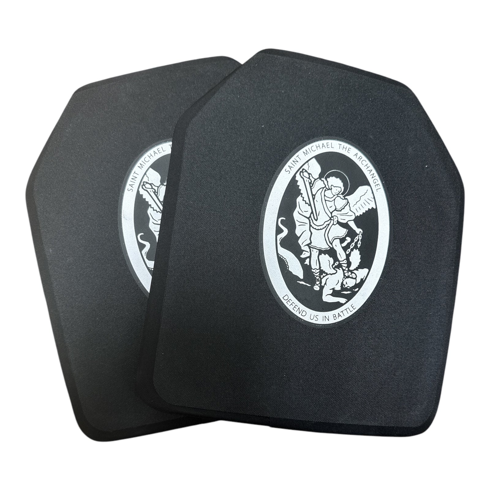 St Michael Archangel Plates Pair of 10x12 Level IV Ceramic PE Plates B ...