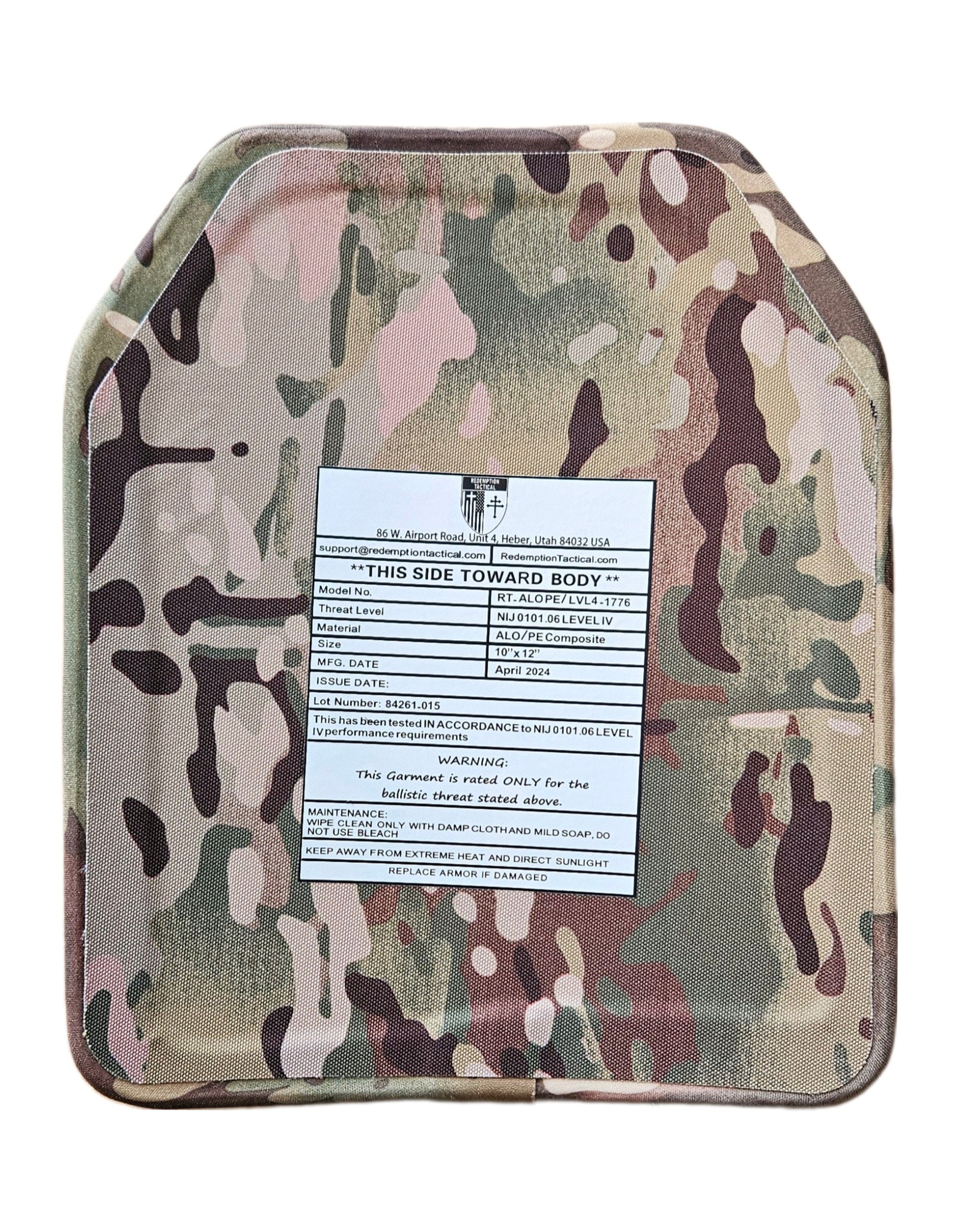 CRUSADER 2.0 ARMOR KIT Front/Back Plates LIGHTWEIGHT LEVEL IV (2) 10x1 ...