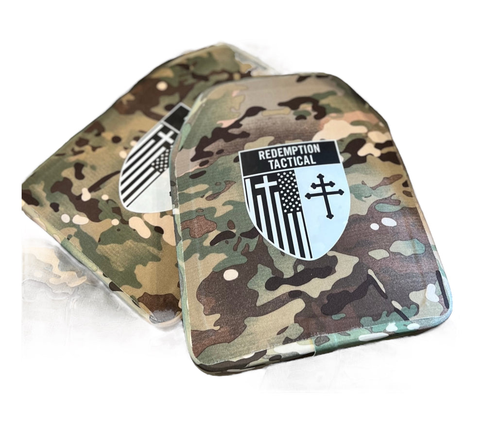 Pair of 10x12 Level IV Ceramic PE Plates Ballistic FRONT AND BACK (SIZ