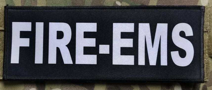 FIRE-EMS Patch (3” x 10”) Hook and Loop – Redemption Tactical