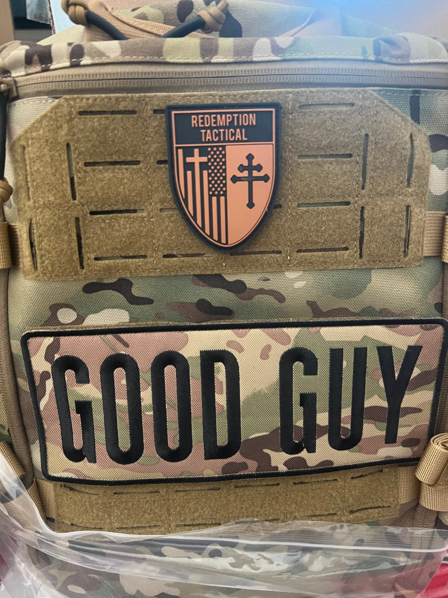 Pair of GOOD GUY Patches (Front 2x4” and Back 3” x 10”) Raised Embroid – Redemption Tactical