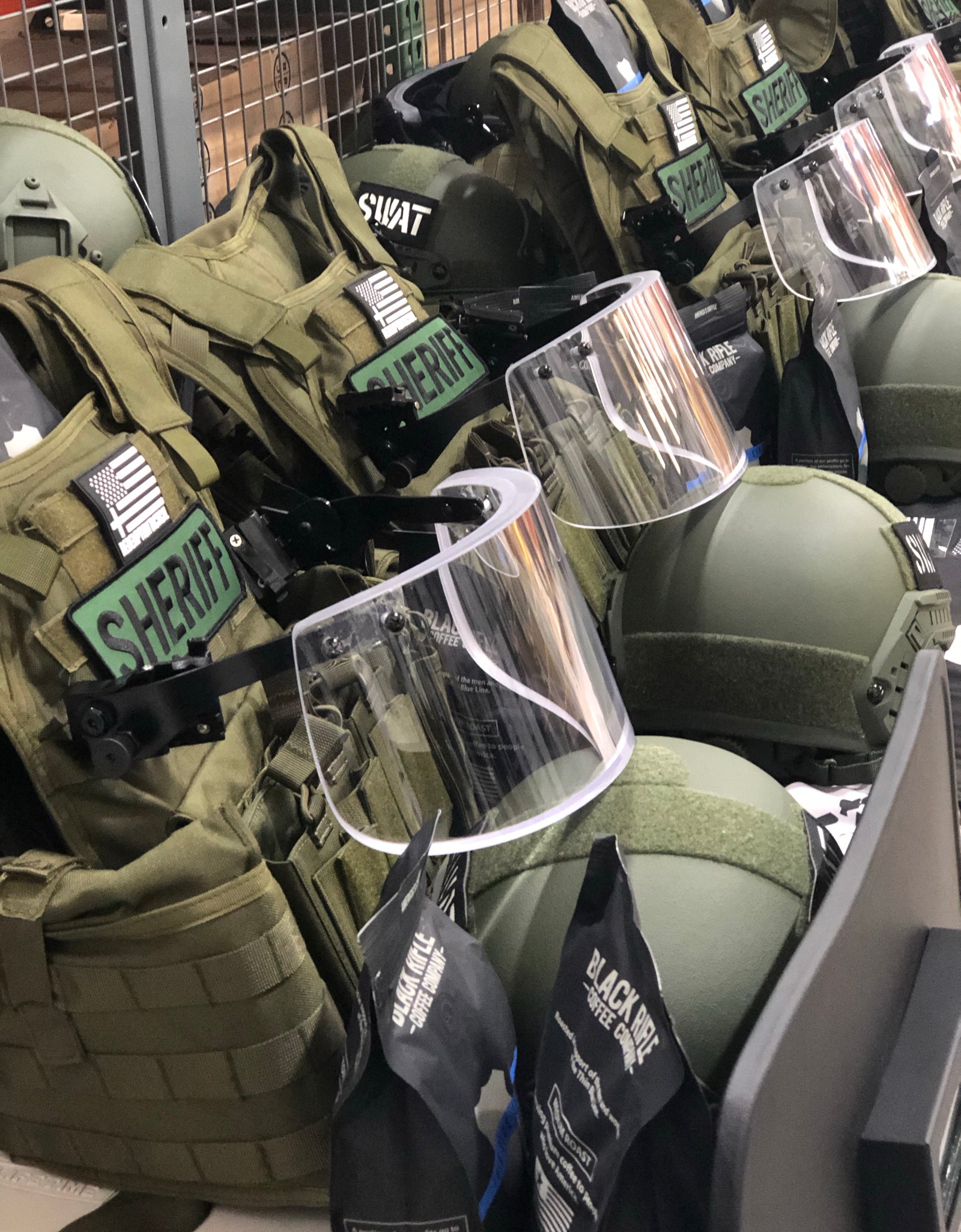 Level IIIA Ballistic Glass Face Shield with Helmet ARC Rail Mount ...