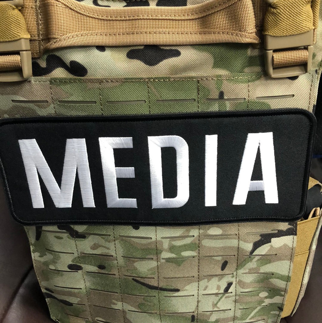 (Two) MEDIA Patches (4” x 10”) and (2”x4”) Hook and Loop – Redemption ...