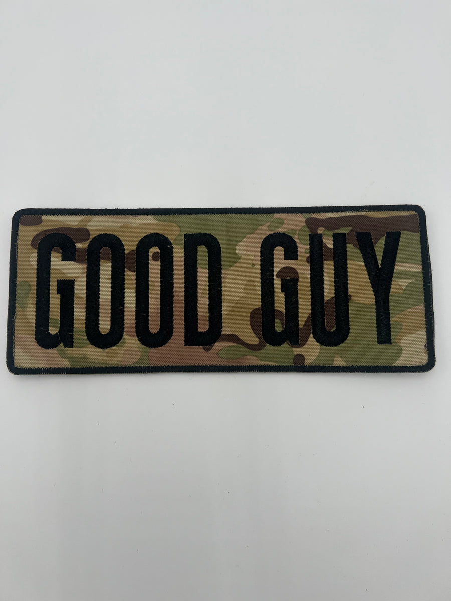 Pair of GOOD GUY Patches (Front 2x4” and Back 3” x 10”) Raised Embroid ...