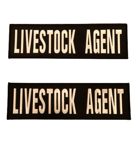 (Pair) LIVESTOCK AGENT Patches (3” x 10”) Hook and Loop – Redemption ...