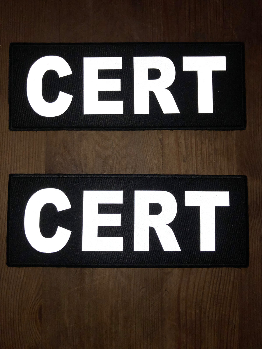Pair of 3x8" CERT reflective patches – Redemption Tactical